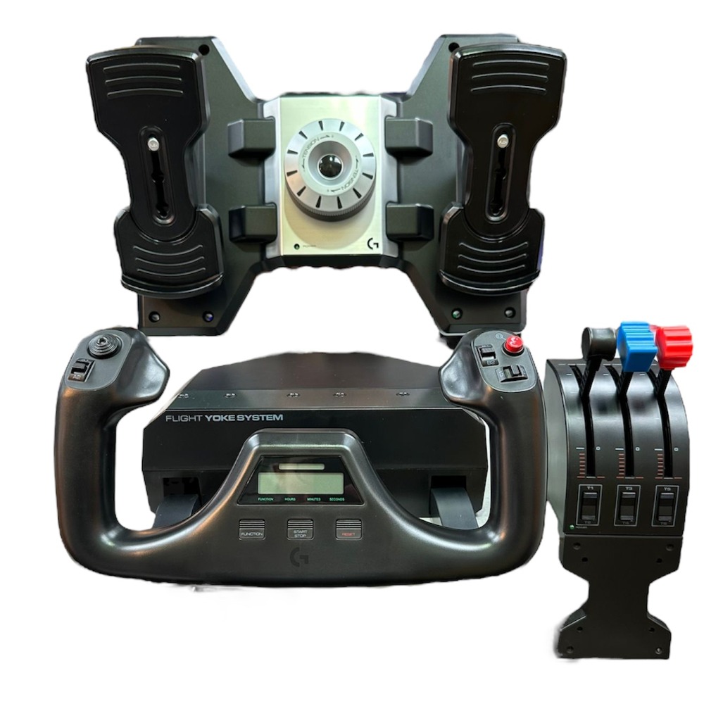 Flight Simulator Yoke System & Flight Rudder Pedals - Throttle Quadrant - Own4Less